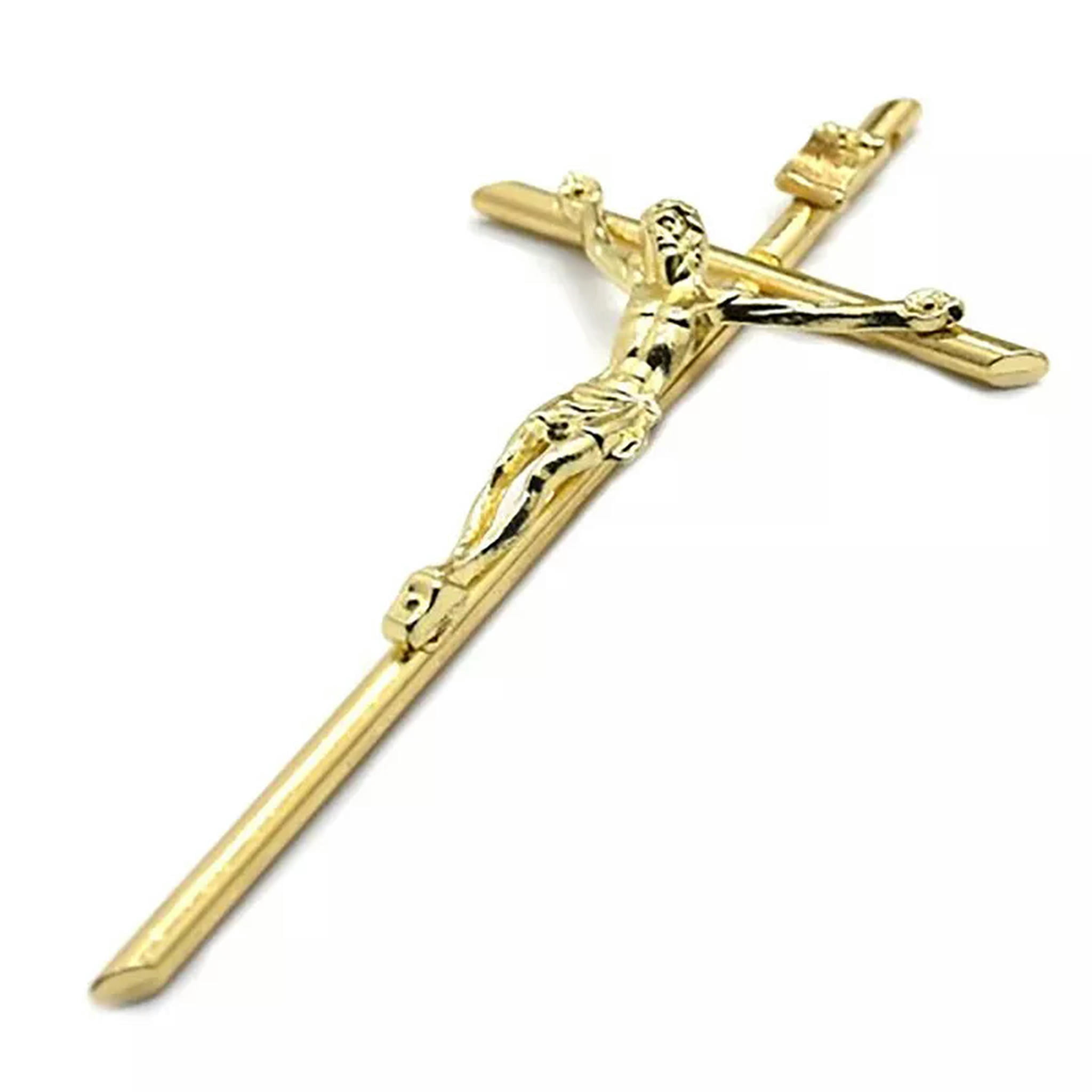WBQF Gold Crucifix Wall Decor Handheld Metal Cross Blessing Sacred ...
