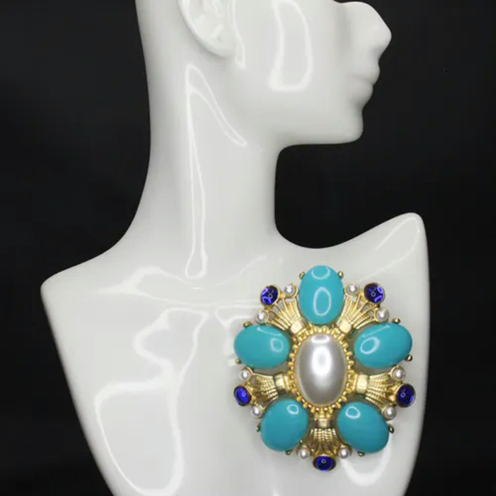 WBQF Medieval Vintage Style Palace Style Brooch Baroque Light Luxury ...