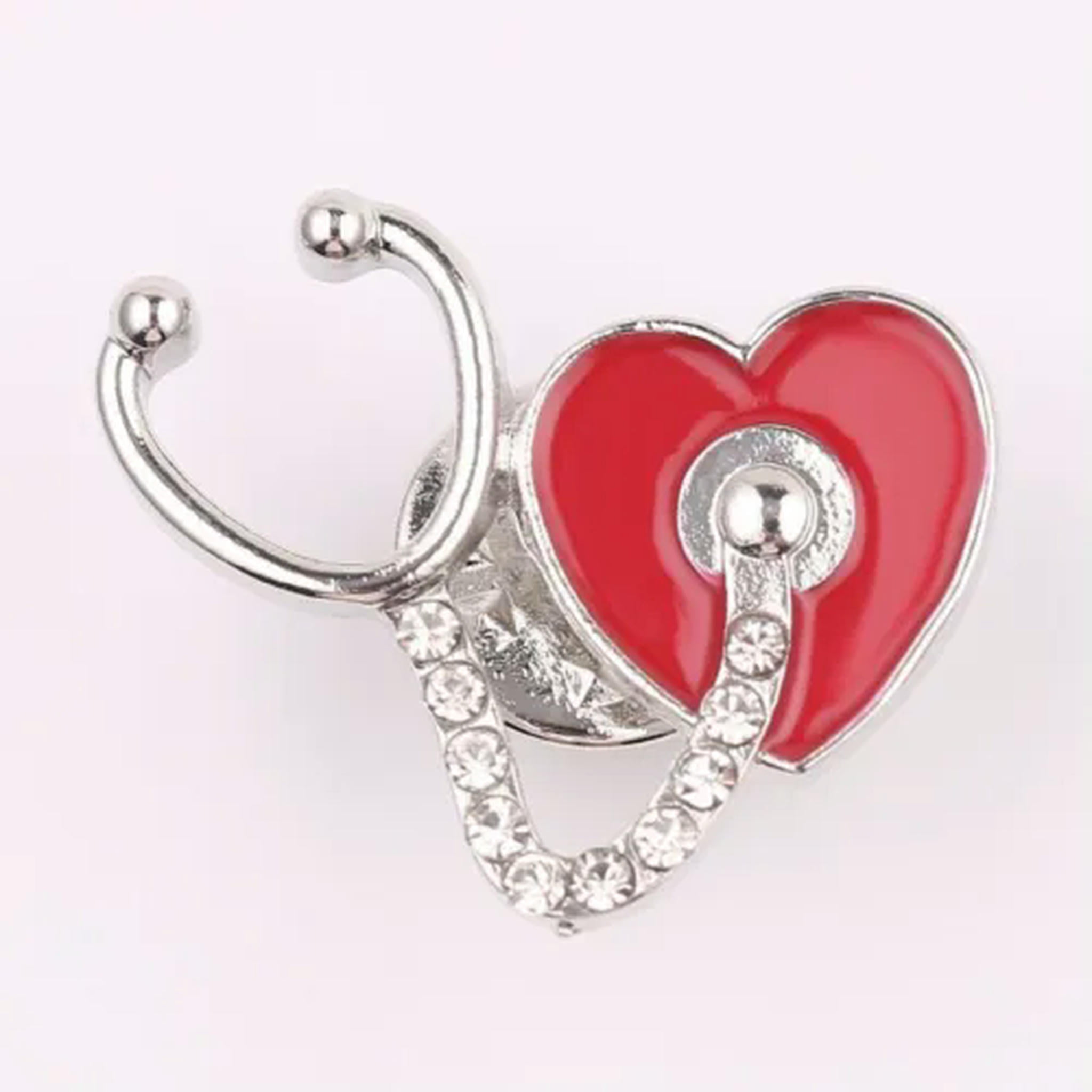 WBQF New Medical Medicine Brooch Pin Stethoscope Microscope Heart ...