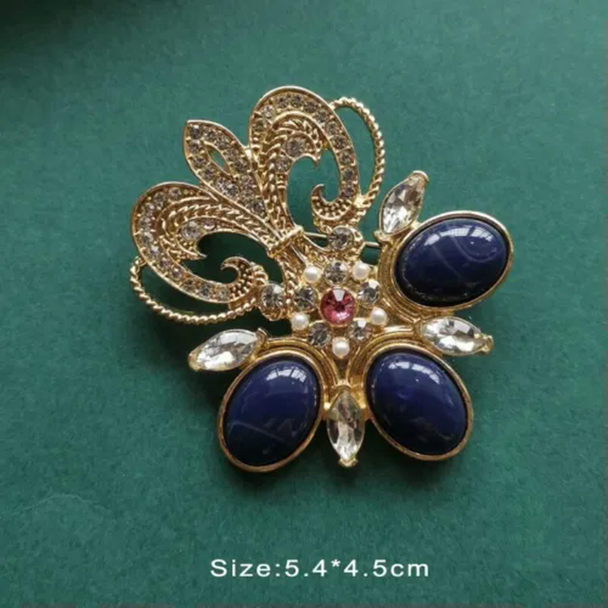 WBQF Palace Enamel Baroque Gem Brooch Pin Badge Pearl Color Glaze ...