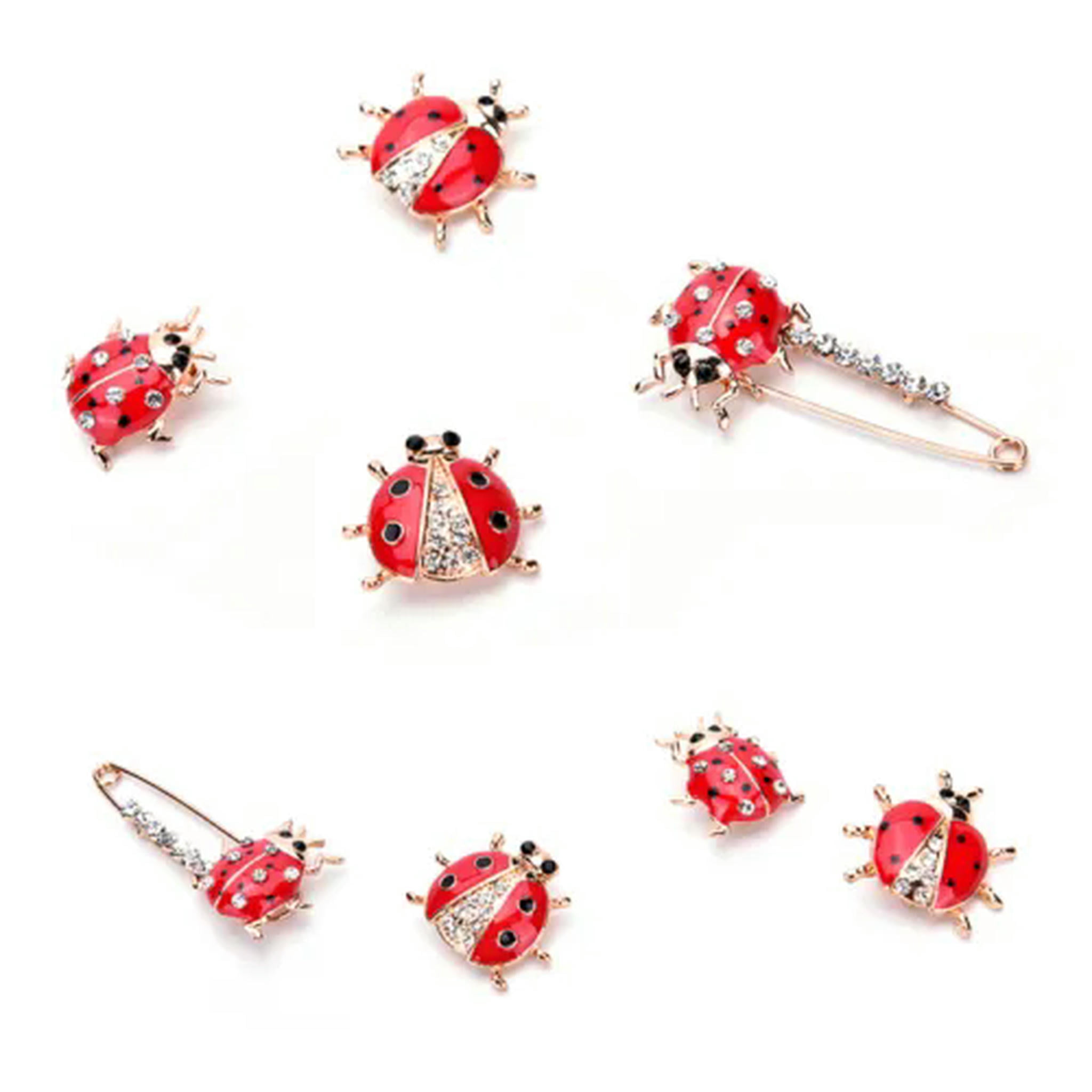 WBQF Red Ladybug Animal Enamel Design Brooch Pin Fashion Jewelry for ...