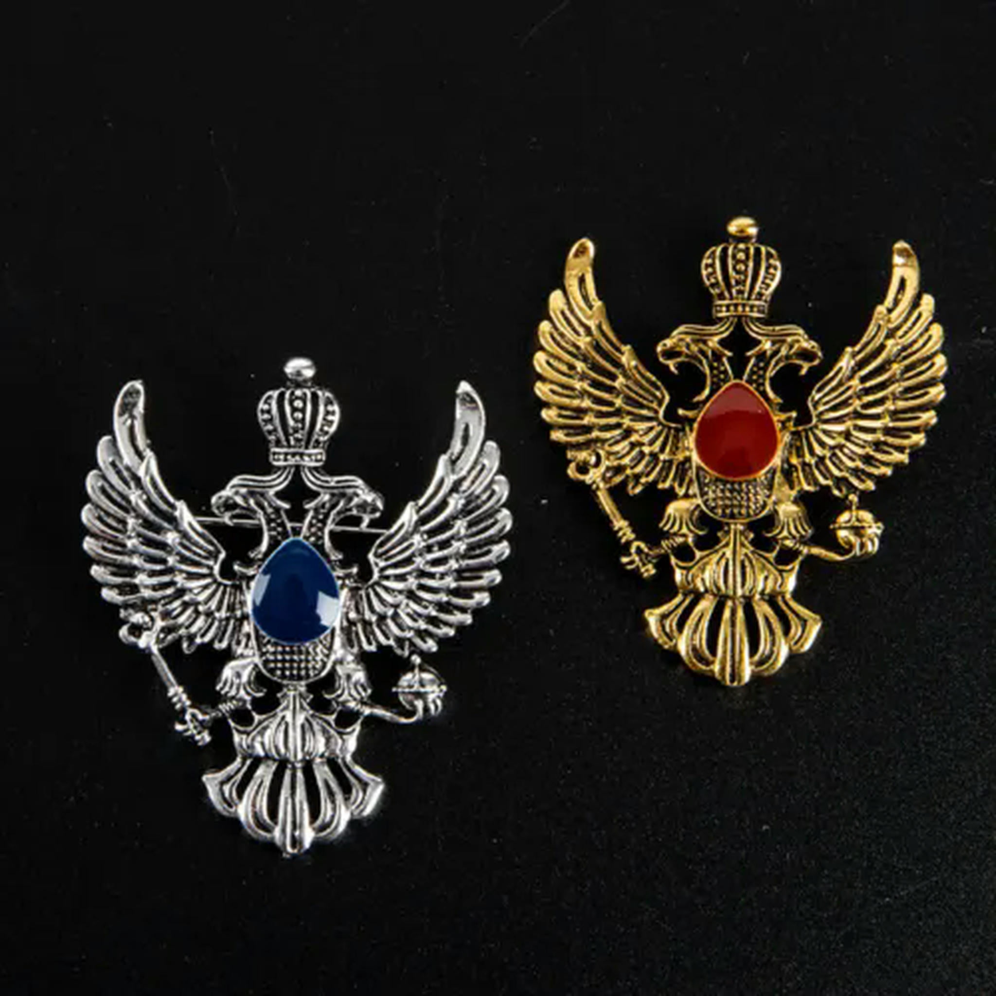WBQF Retro Wing Metal Pin Vintage Eagle Badge Brooch Crown Lapel Pin ...