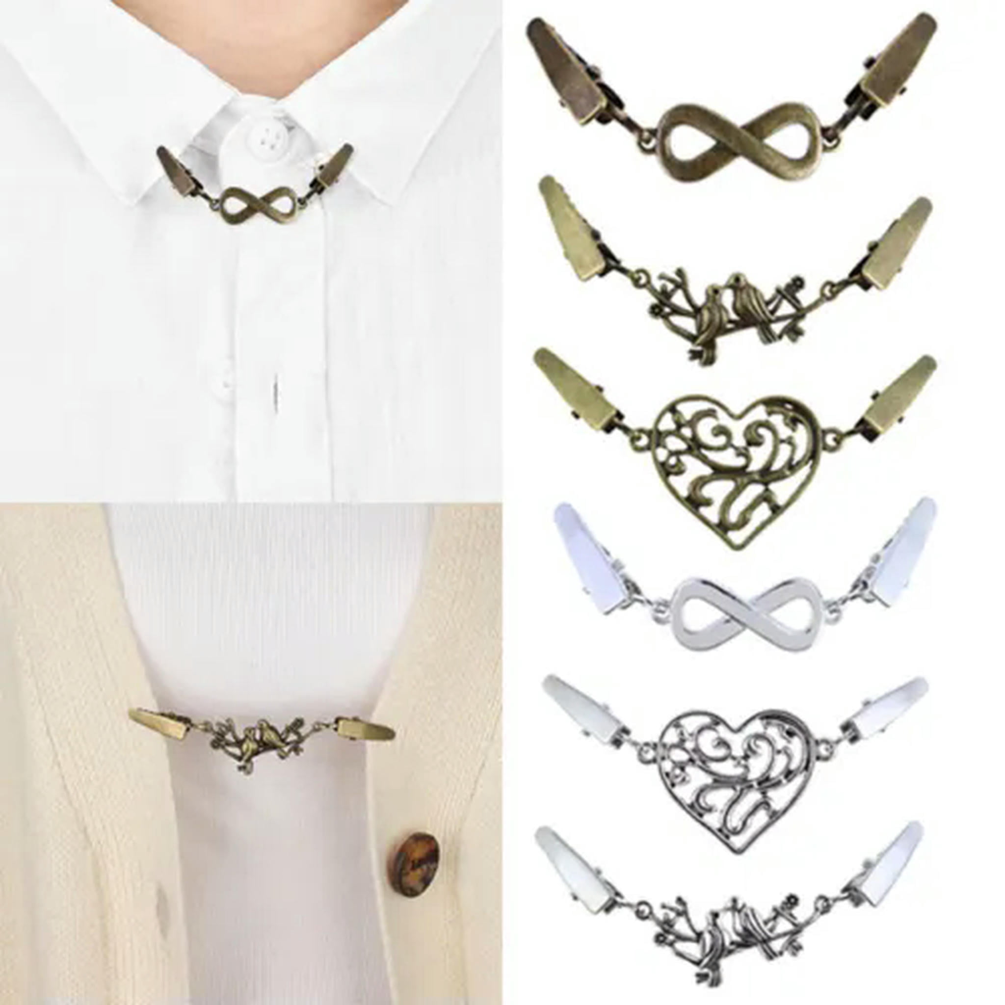 WBQF Shirt Collar Cardigan Clip Shawl Brooch Duck Clip Clasps Sweater ...