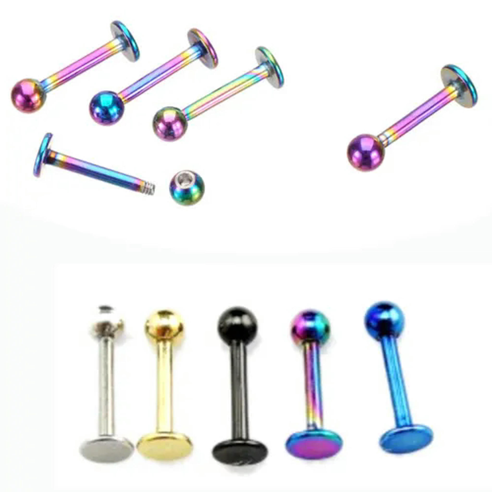 WBQF Stainless Steel Body Jewelry Labret Lip Piercing Tragus Ear Ring ...