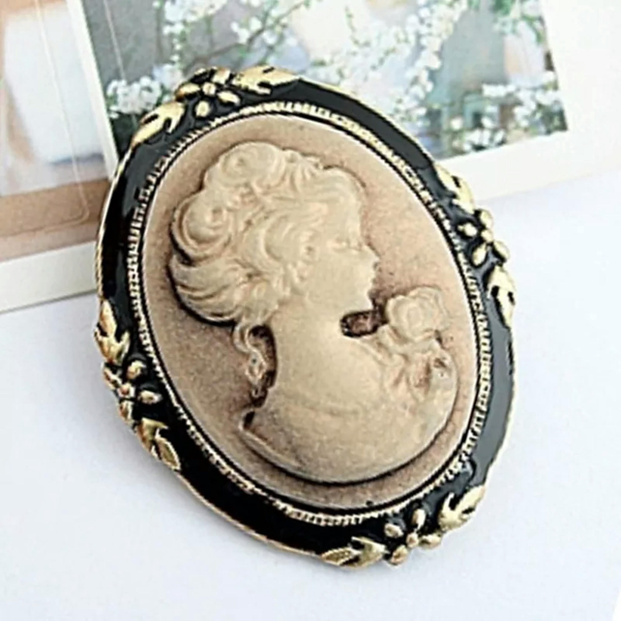 WBQF Women Vintage Cameo Elegant Brooch Pin Antique Wedding Portrait ...