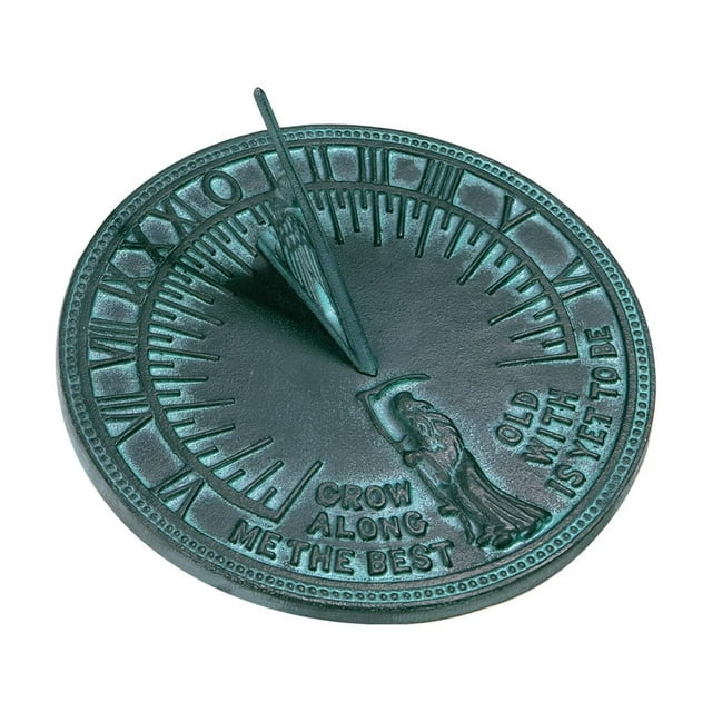 WBTAYB 2550 Father Time Sundial, Cast Iron with Verdigris Finish, 11.5 ...