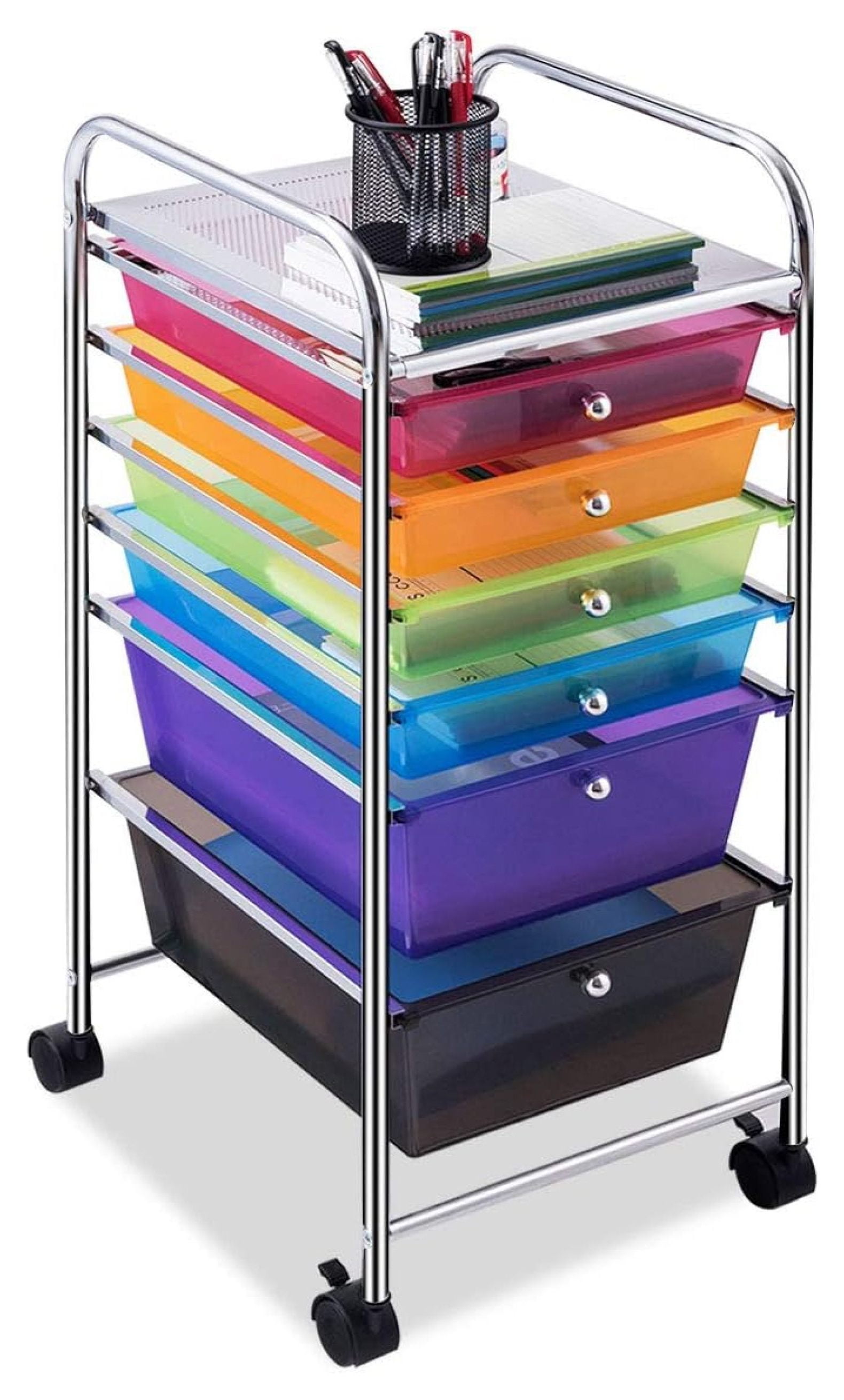 WBTAYB 6-Drawer Organizer Cart Tools Office School Paper Organizer ...