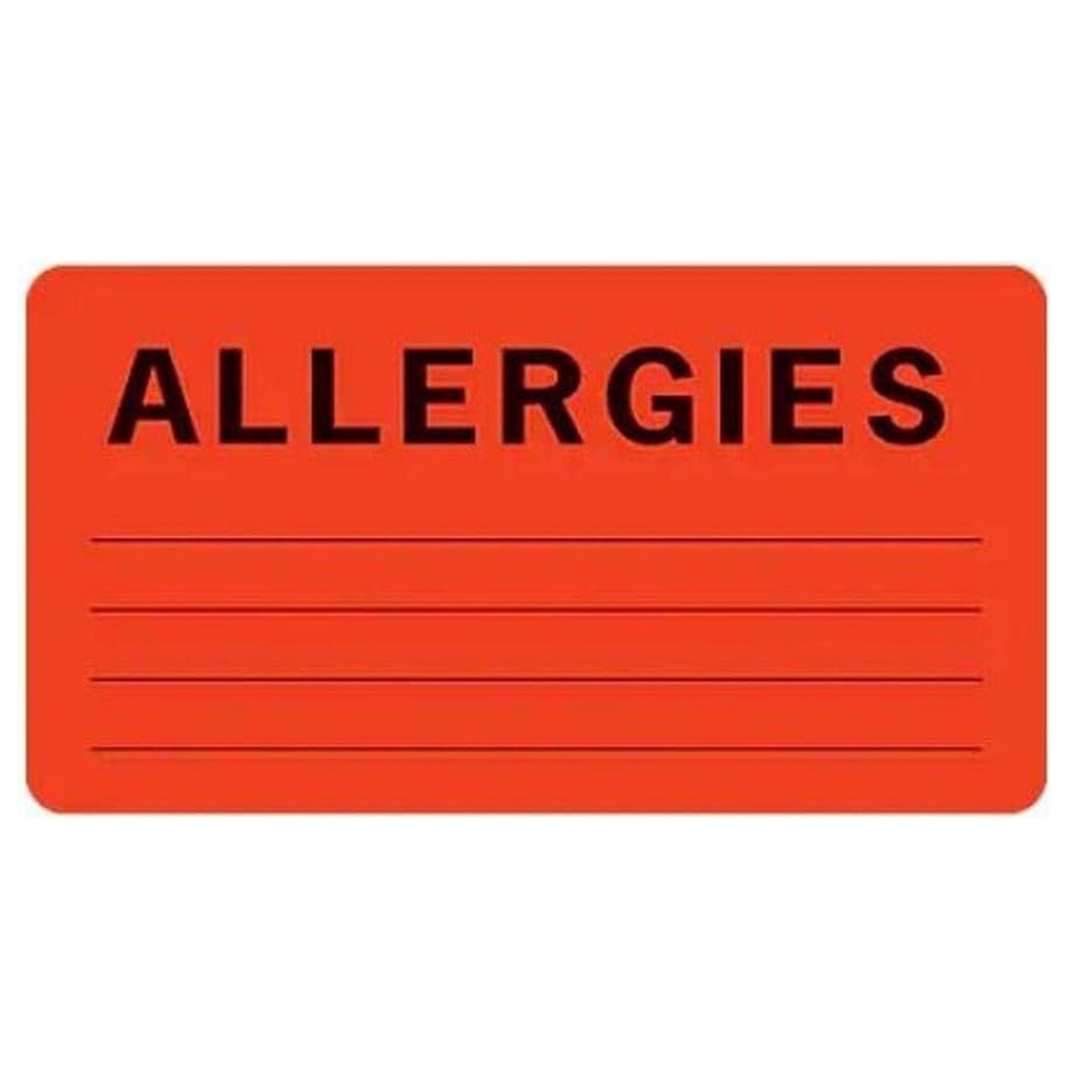 WBTAYB Allergy Warning Medical Labels, Allergies, Fluorescent Orange, 1 ...