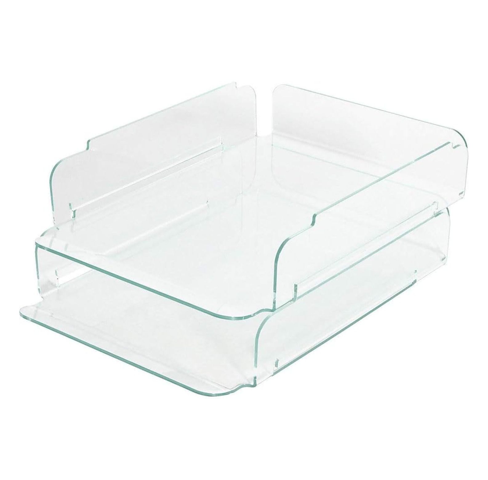 WBTAYB LLR80655 Stacking Letter Tray, 2 per Pack, Clear/Green - Walmart.com
