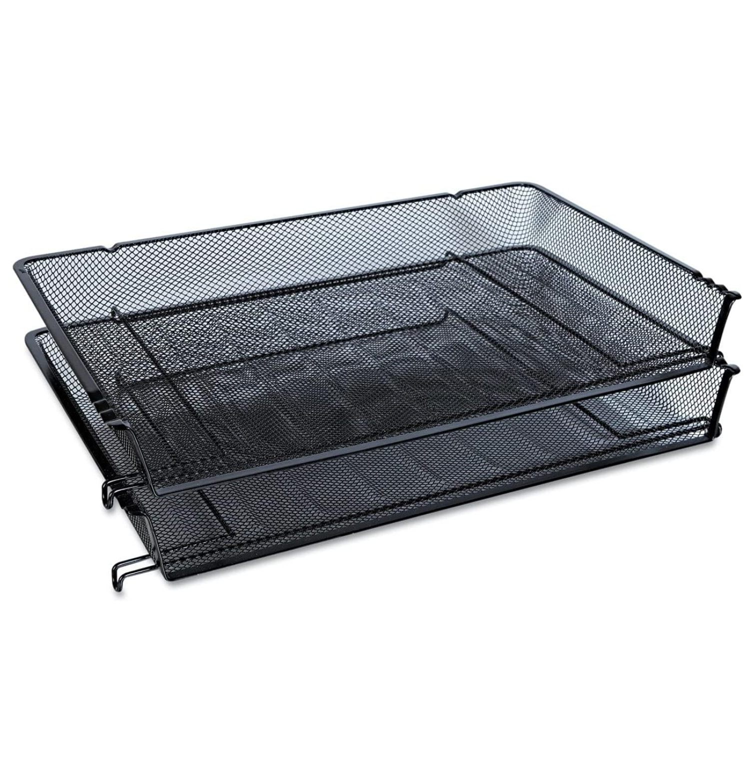 WBTAYB Mesh Stackable Side Load Tray, Legal, Black - Pack of 4 ...