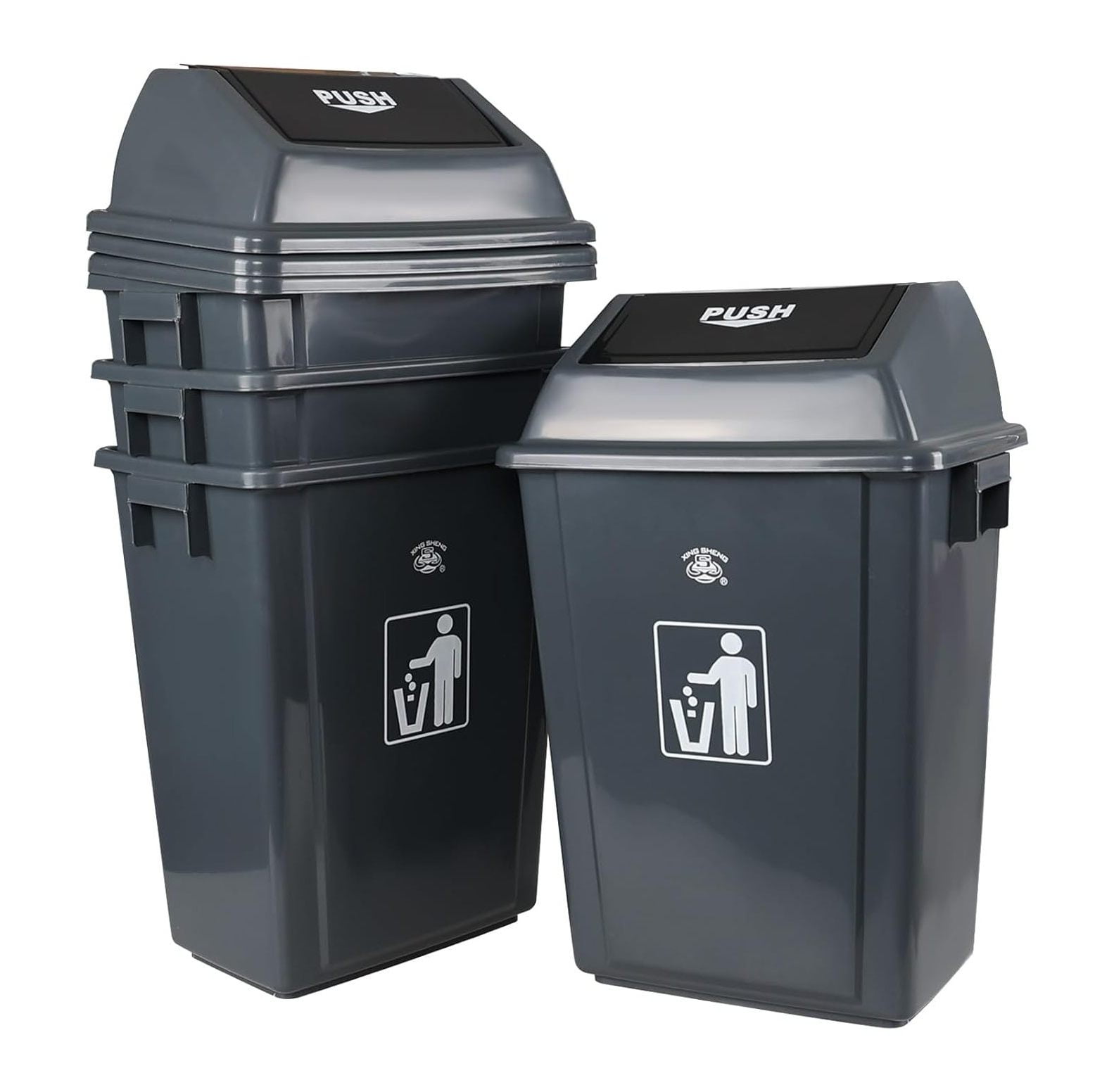 WBTAYB Trash Can 13 Gallon with Lid, Plastic Wastebasket Garbage Can ...