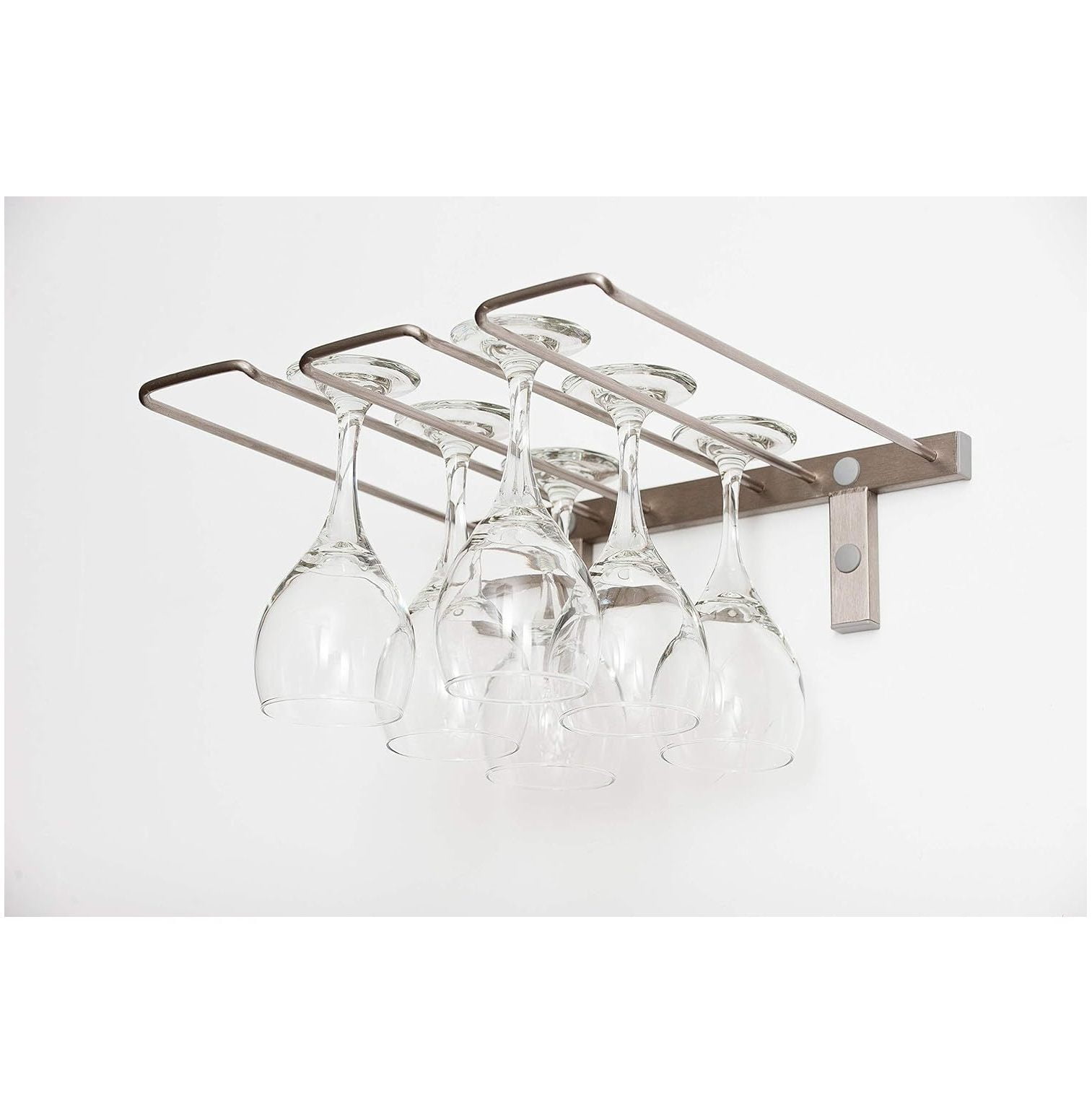 WBTAYB Wall Series-Stemware Wall Mounted Wine Glass Rack (Brushed ...