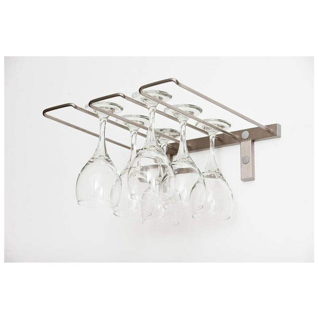 WBTAYB Wall Series-Stemware Wall Mounted Wine Glass Rack (Brushed ...