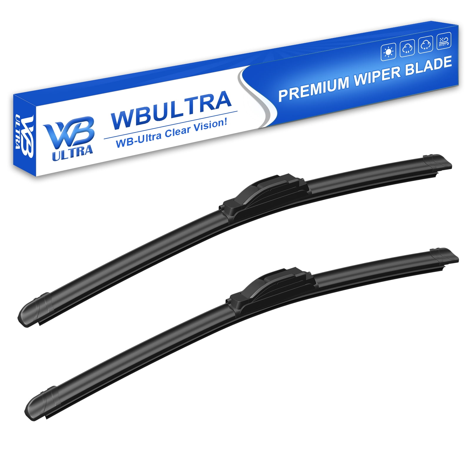 WBULTRA 16" + 16" Premium Wiper Blades: 2-Pack Windshield Wipers for ...
