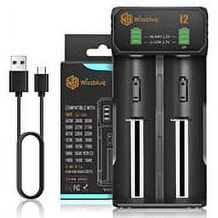 WBWISSBLUE i2 Universal Battery Charger, 2 Bay 2A Fast Charger for ...