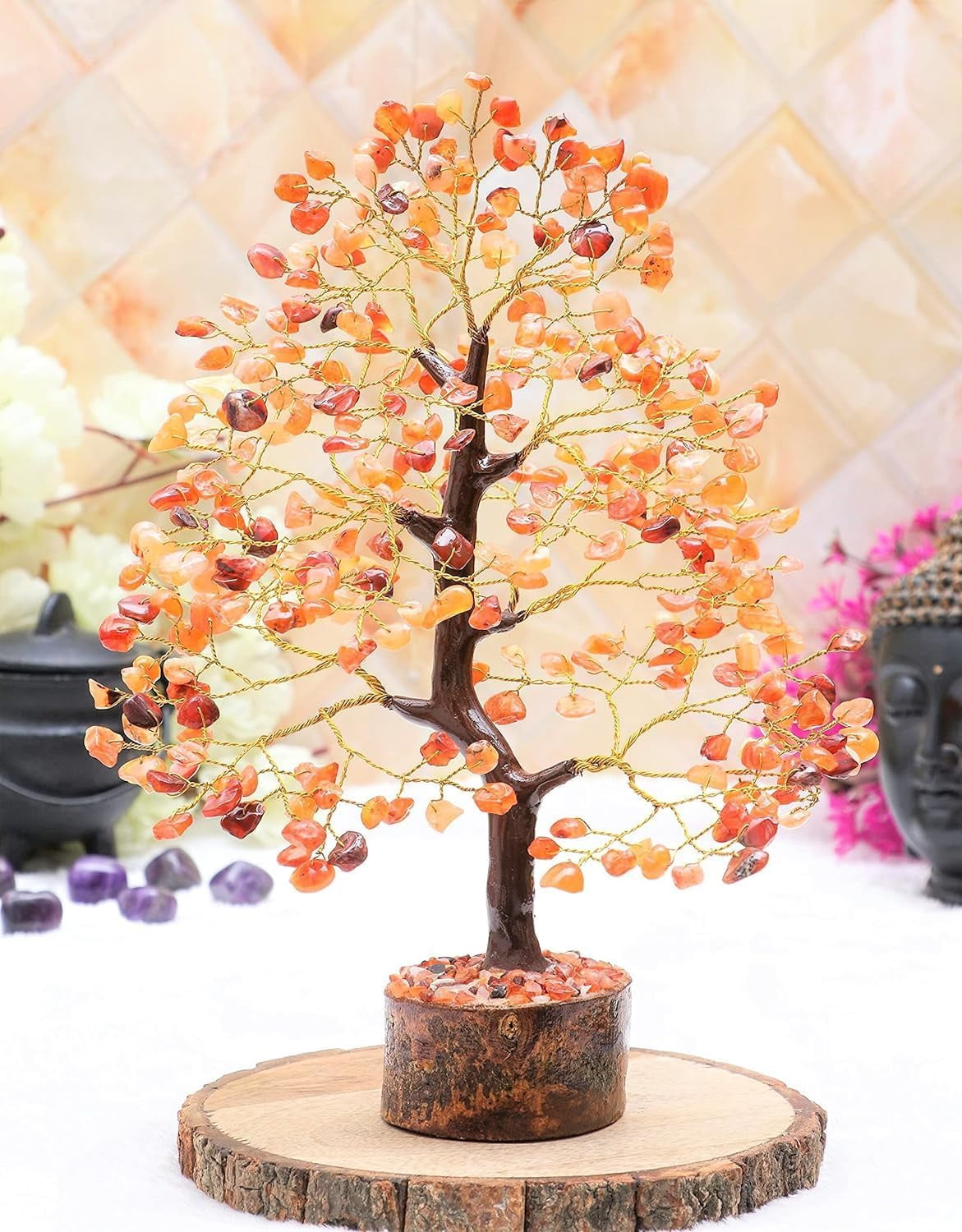 WC Carnelian Chakra Tree of Life - Crystal Tree for Positive Energy ...