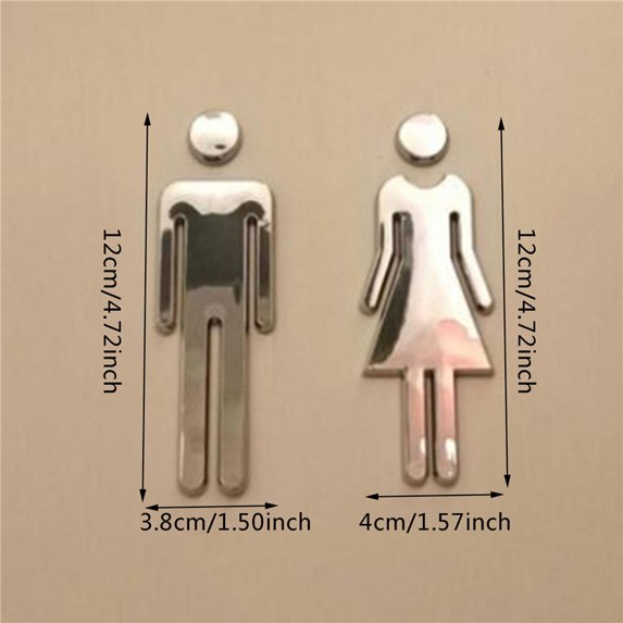 WC Wall Stickers Toilet Signs Restroom Washroom Signage Plaque Man ...