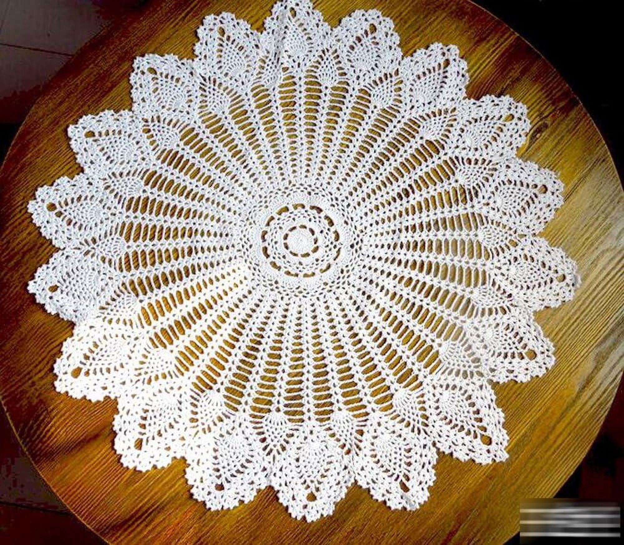 WCHUANG Crochet Round Table Cover Lace Doilies Tablecloth for Furniture ...