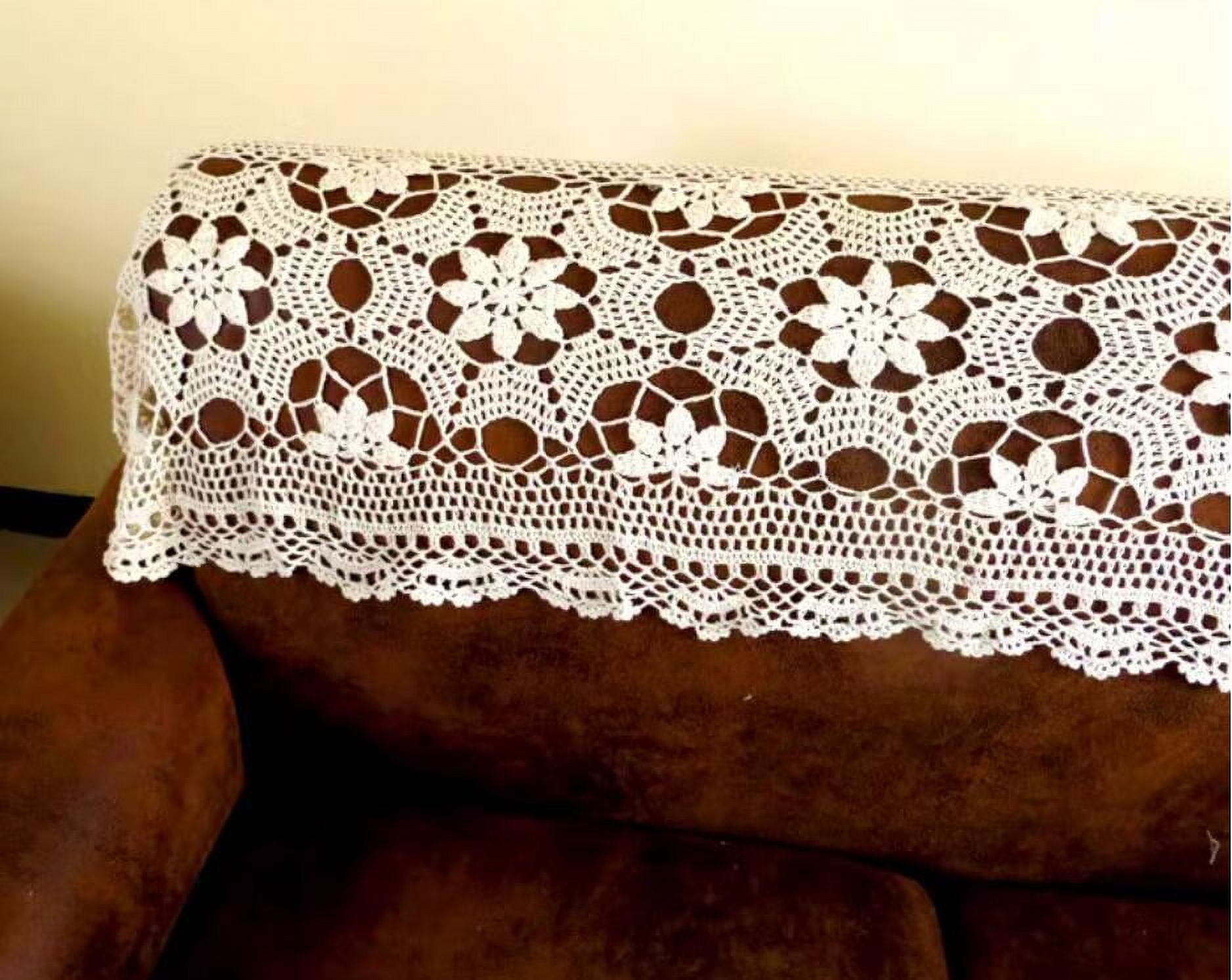 WCHUANG Handmade Crochet Cotton Table Runner Lace Doilies Doily Oval ...