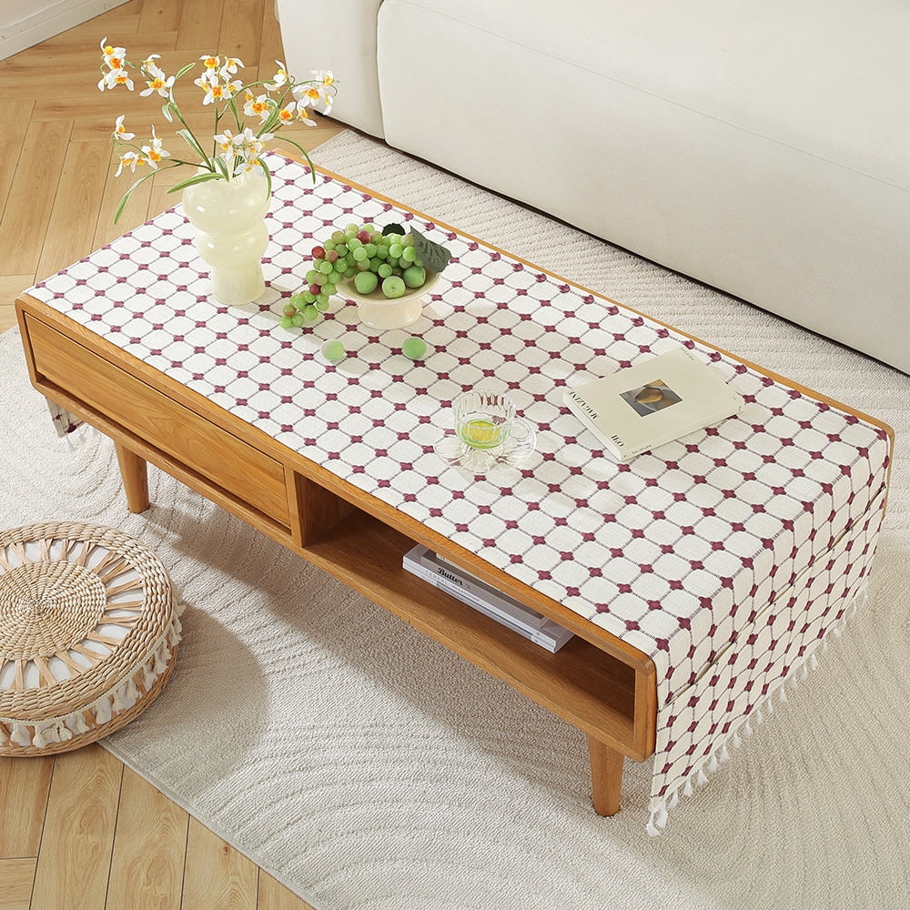 WCHUANG Rectangle Coffee Table Tablecloth with Pockets mall Tea Cloth ...