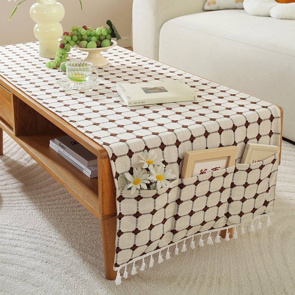 WCHUANG Rectangle Coffee Table Tablecloth with Pockets mall Tea Cloth ...