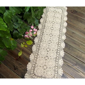 Rectangular Cotton Handmade Crochet Lace Table Runner Doilies Table ...