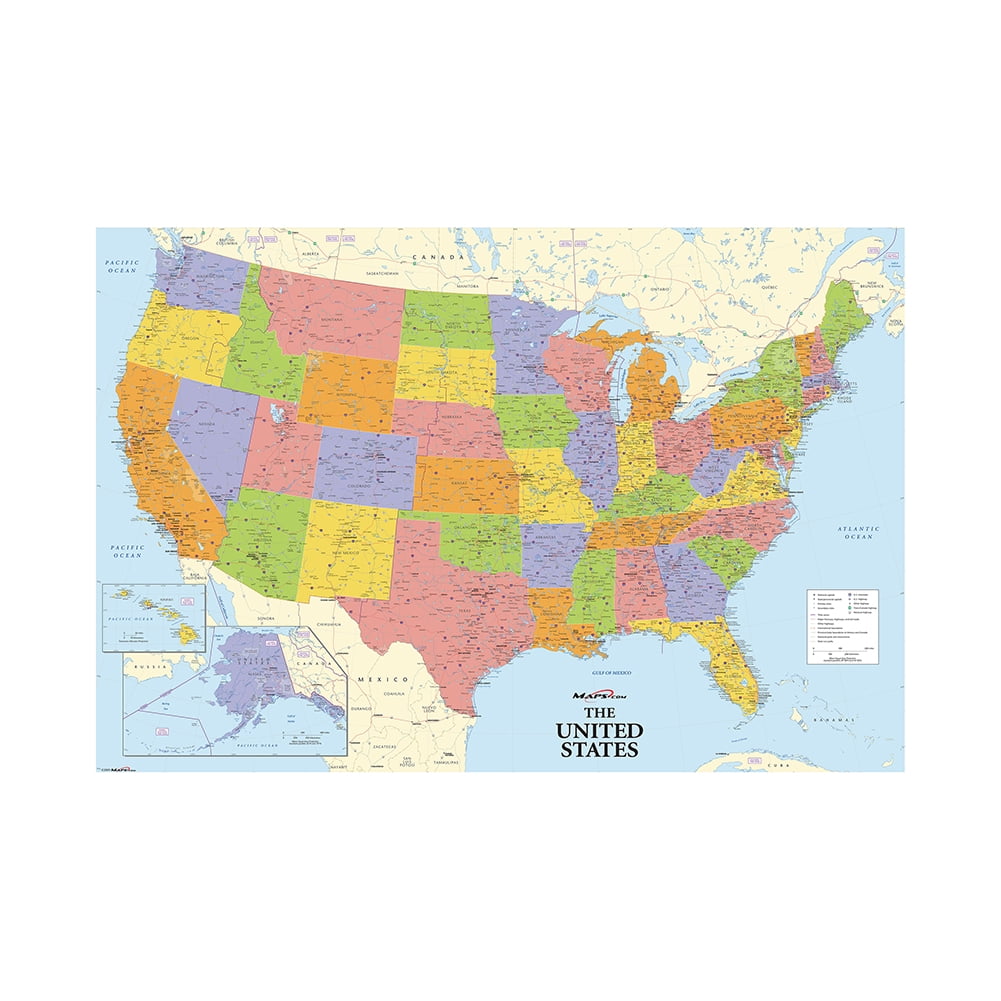 WCIC 100*70cm Map of The United States US Highways Map Poster Art Print ...