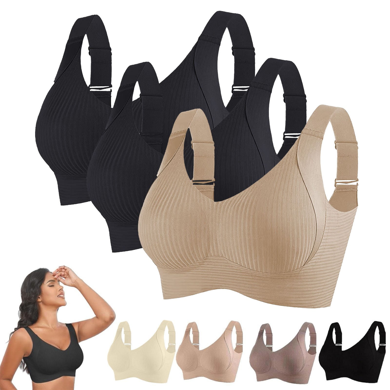 WCJM A M Bra For Senior Front Closure Breathable Bra For Seniors Wirefree Bras For Older Women ...