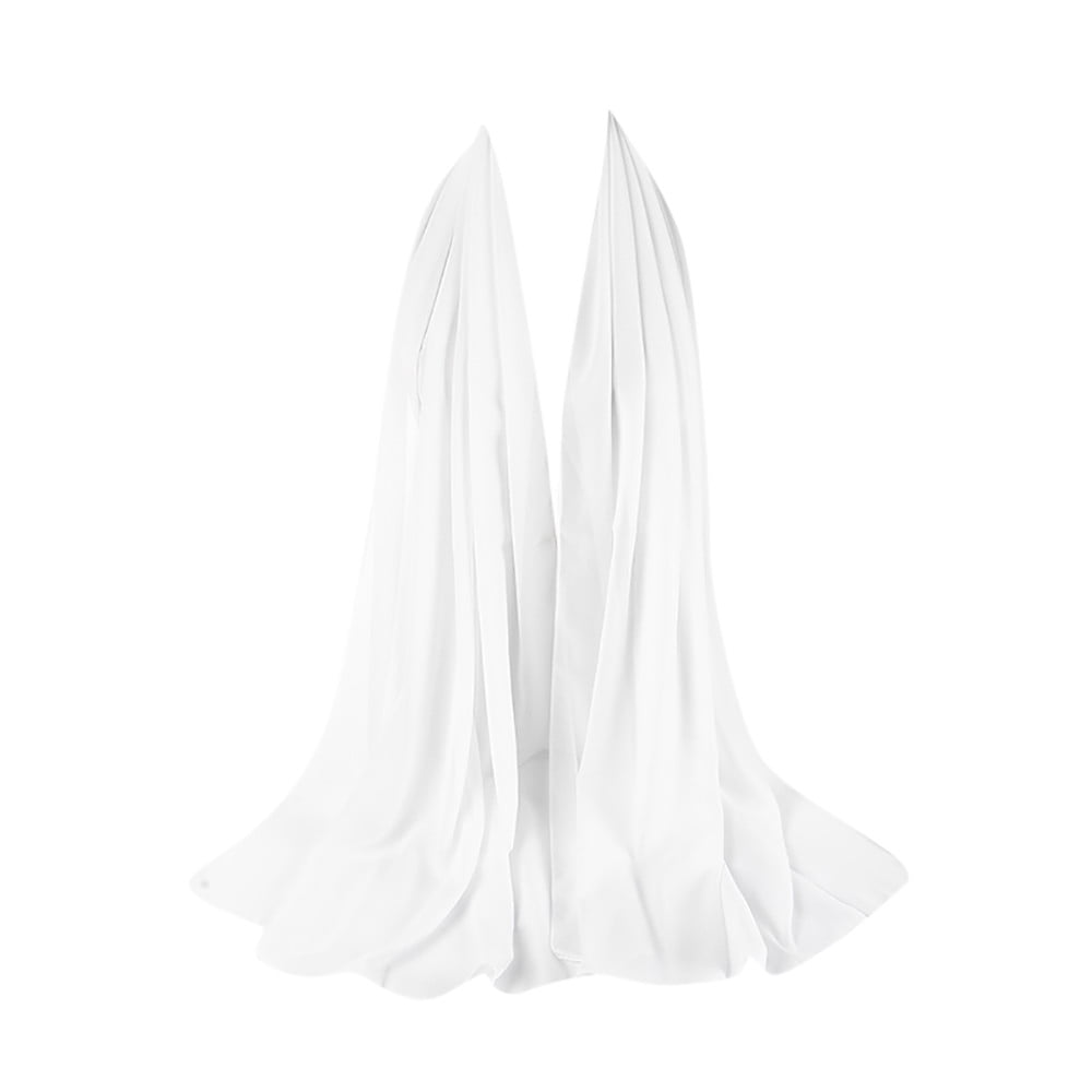 WCJM A White Cotton Blends Women Plain Bubble Chiffon Scarf Hijab Wrap ...