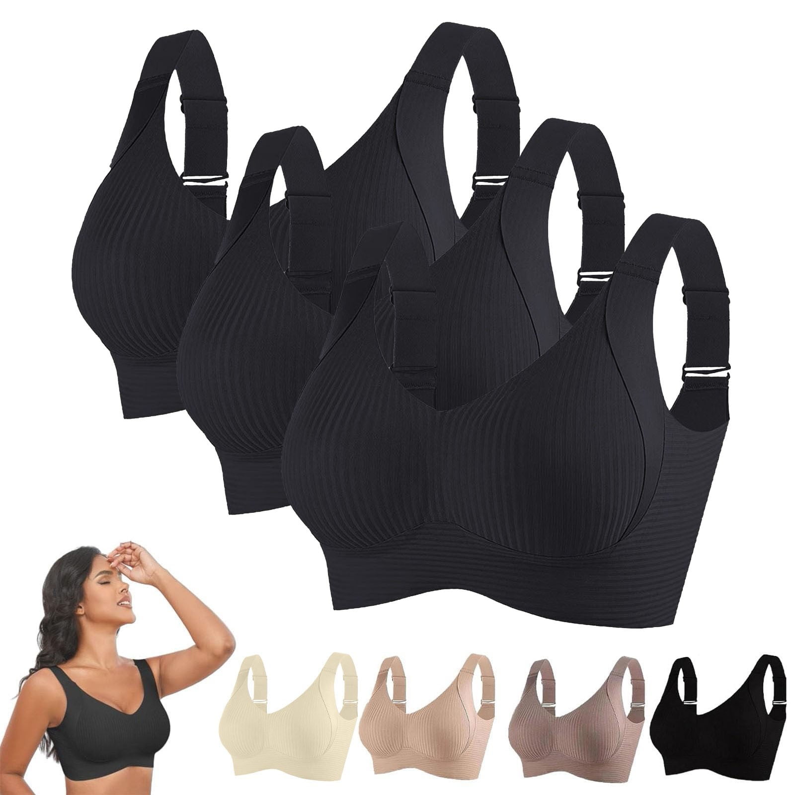 WCJM Bra A X Bra For Senior Front Closure Breathable Bra For Seniors ...