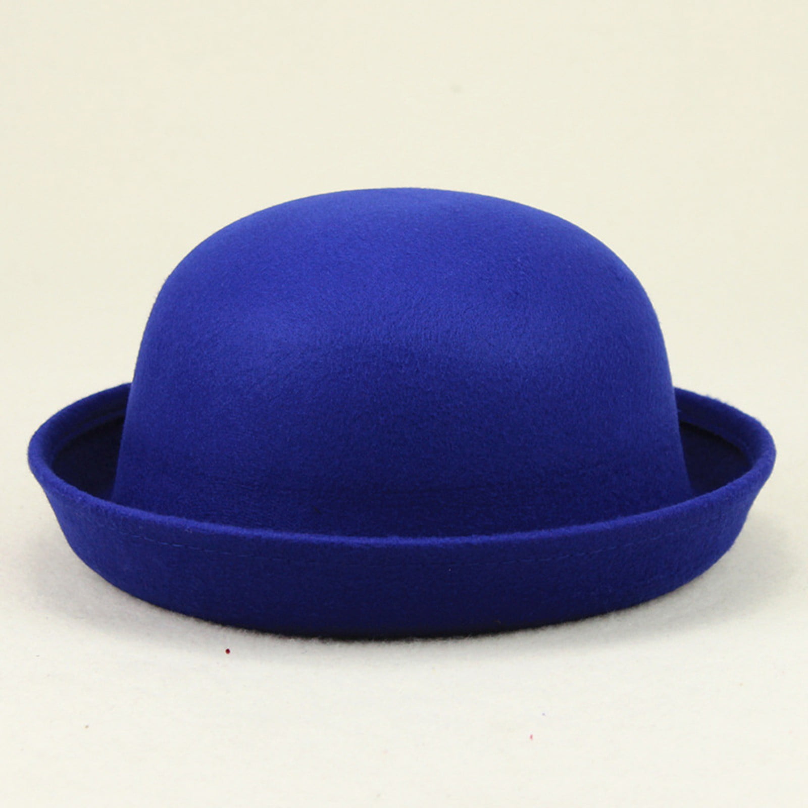 WCJM FemaleElegant Adults Solid Hat Roll Up Brim Panama Bowler Hat ...