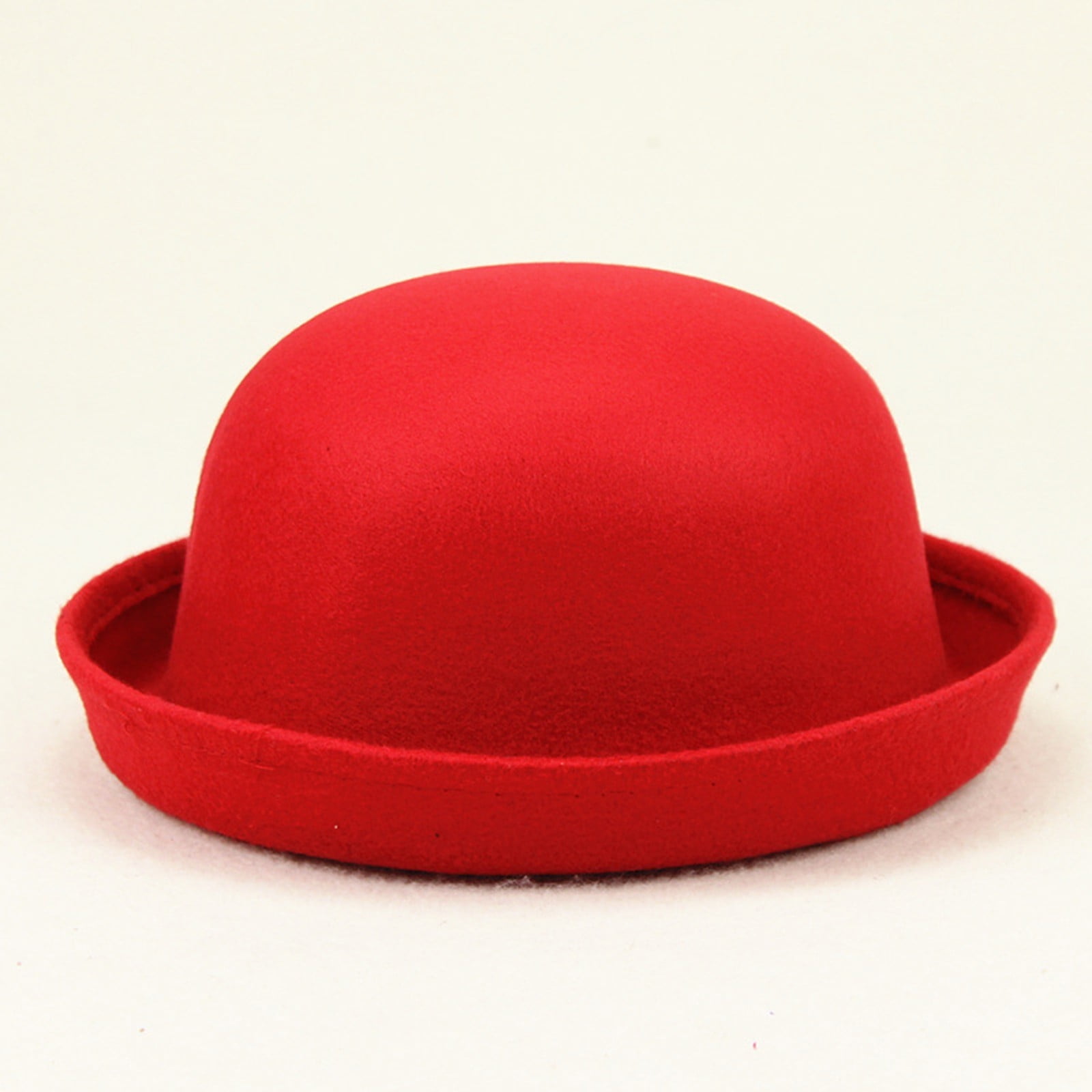 WCJM Female Elegant Adults Solid Hat Roll Up Brim Panama Bowler Hat ...