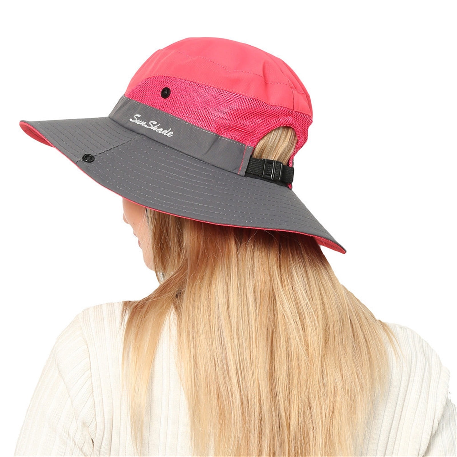 WCJM FemaleWomens UV Protection Wide Sun Hats Cooling Mesh Ponytail ...