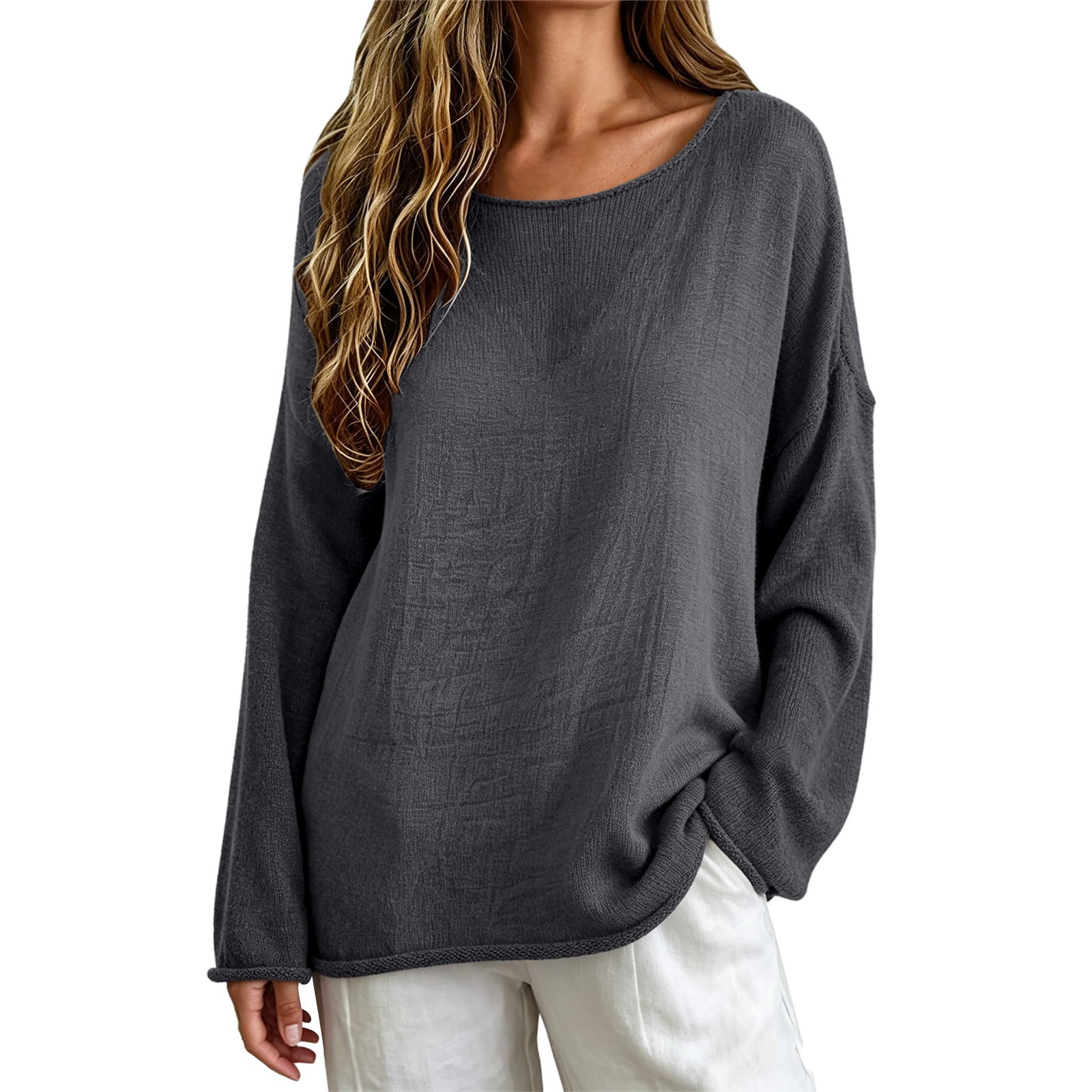 WCJM Ladies Soft Knit Tee with Long Dolman Sleeves Light Cotton Rich ...