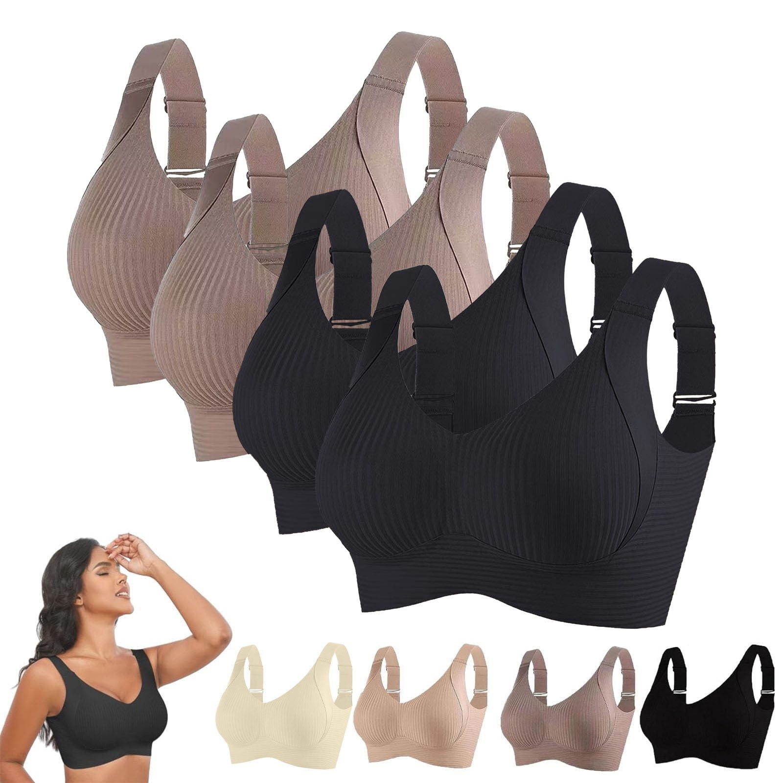 WCJM Thin Laceless Ring Comfortable Breathability Underwear Large Size ...