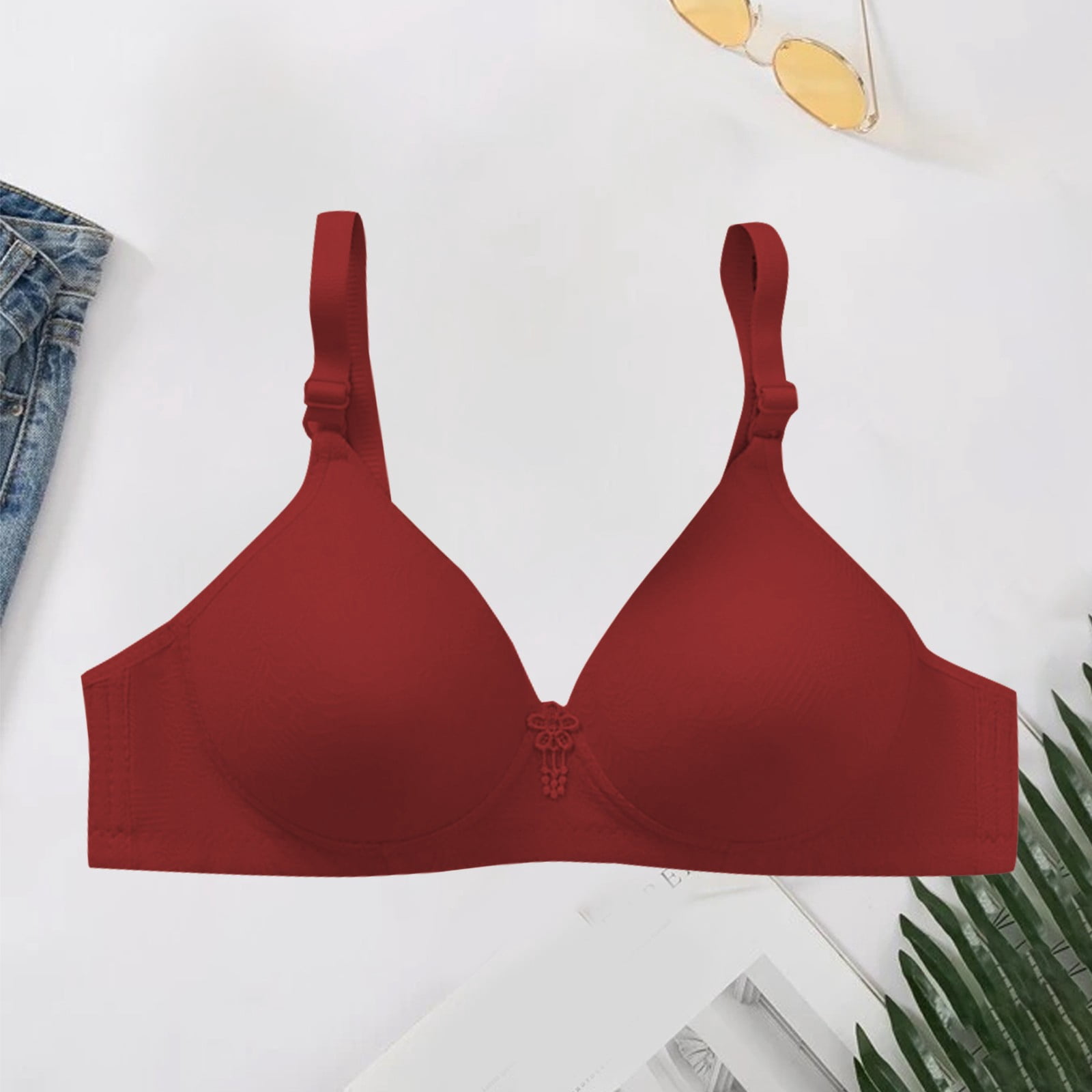 WCJM Thin Plus Size Lingerie without Underwire Women's Gathering Mom ...