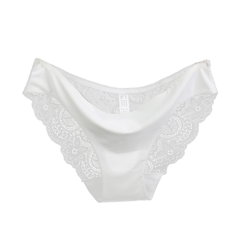 WCJM White Women lace Panties Seamless Cotton Panty Hollow briefs ...