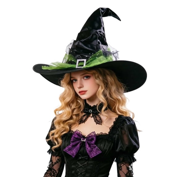 WCJM Witch Hat Women Hats for Womens Halloween Witch Hat with Buckle ...