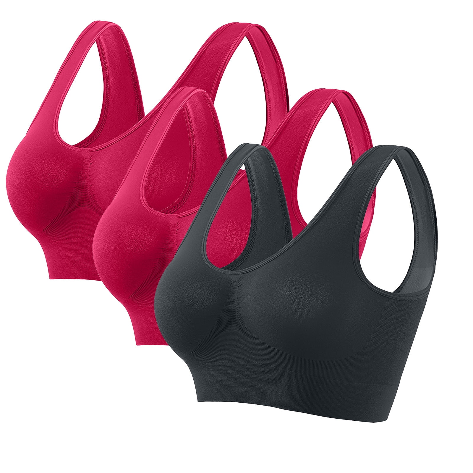 WCMZJ 3Pack Sports Bras for Women Breathable Mesh Liftup Air Bra Plus ...