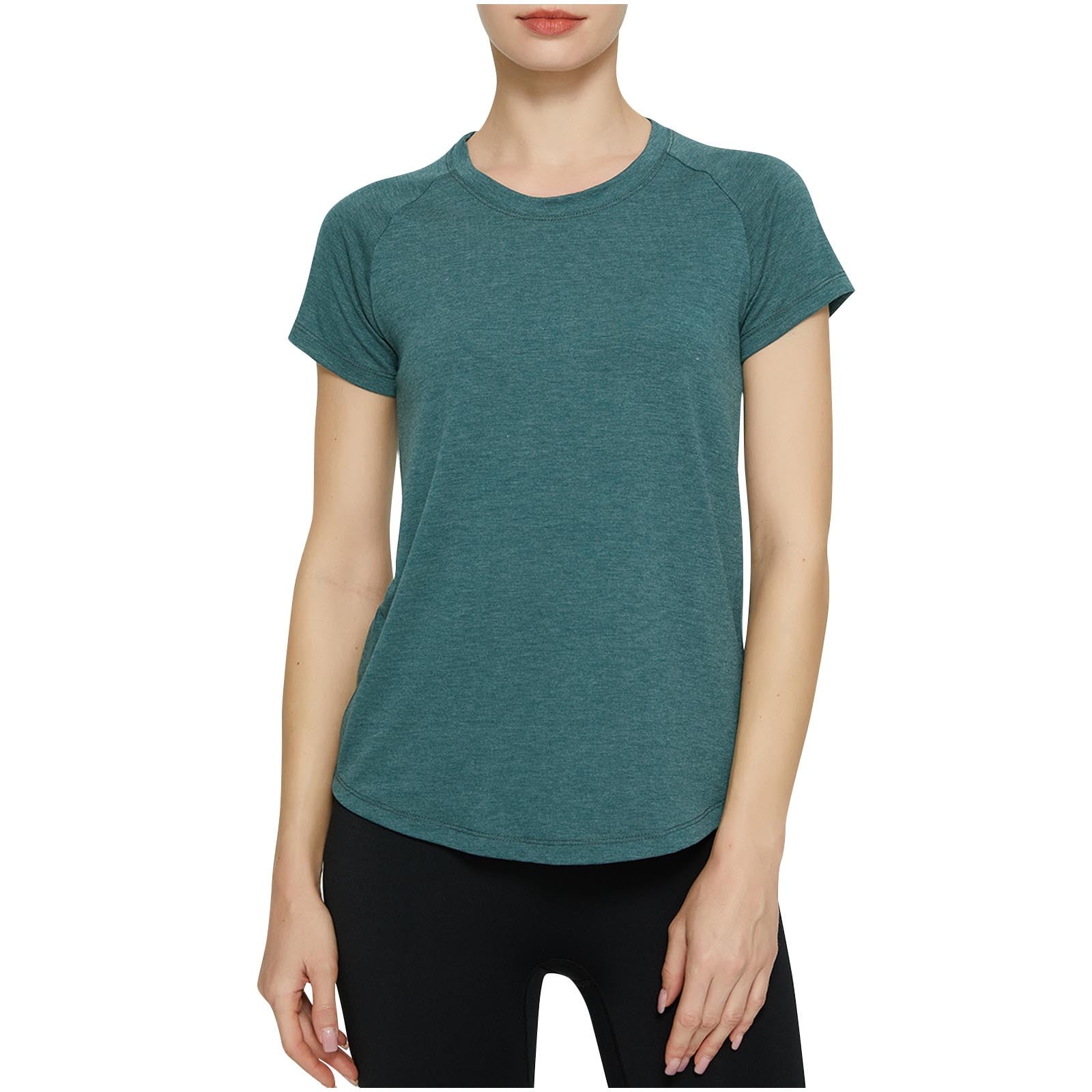 WCMZJ Open Back Workout Top for Women Crew Neck Relaxed-Fit Lightweight ...