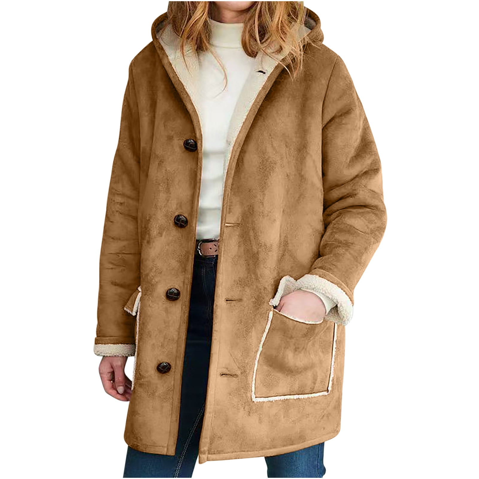 WCMZJ Winter Coats for Women 2024 Trendy Warm Sherpa Fleece Lined ...