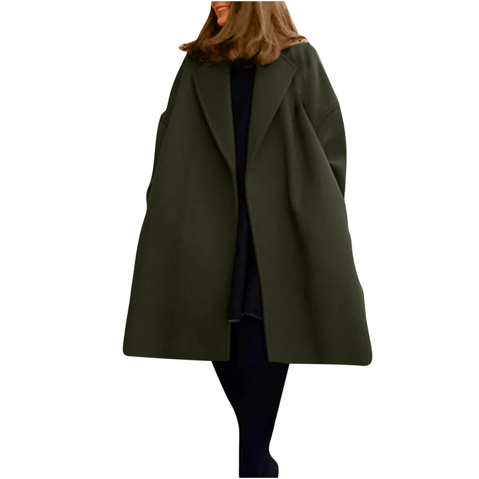 WCMZJ Women's Plus Size Peacoat Long Cardigan Sweaters Winter Notched ...