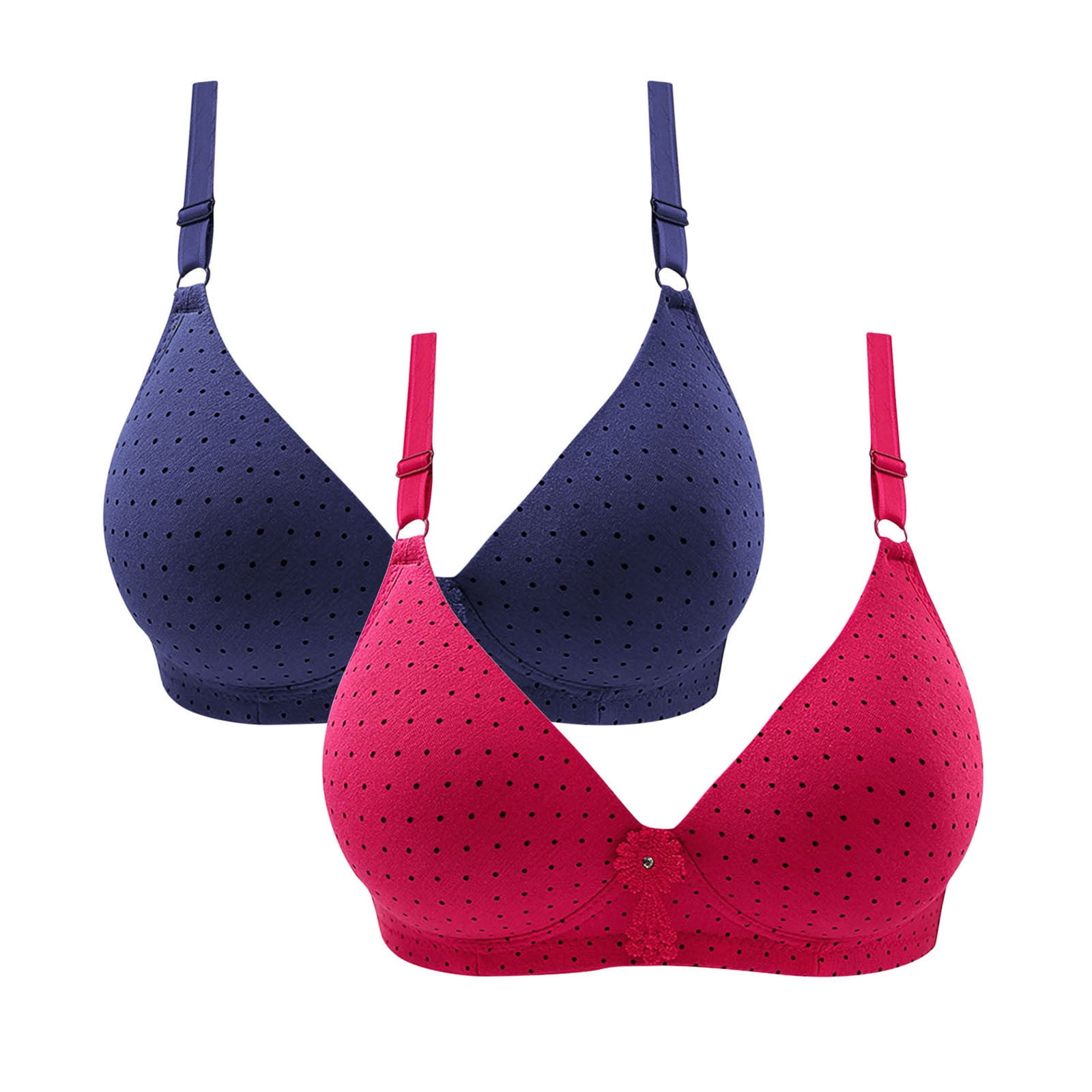 WCMZJ Women's Push Up Bra Underwear 2 Pack Adjustable Straps Bras No ...