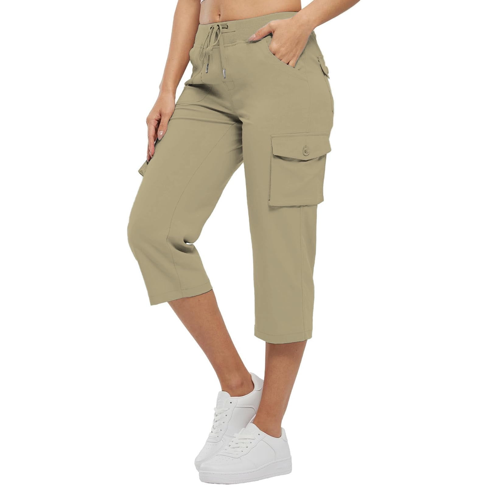 WCMZJ Womens Cargo Capris with Pockets Loose Fit Casual Capri Pants ...