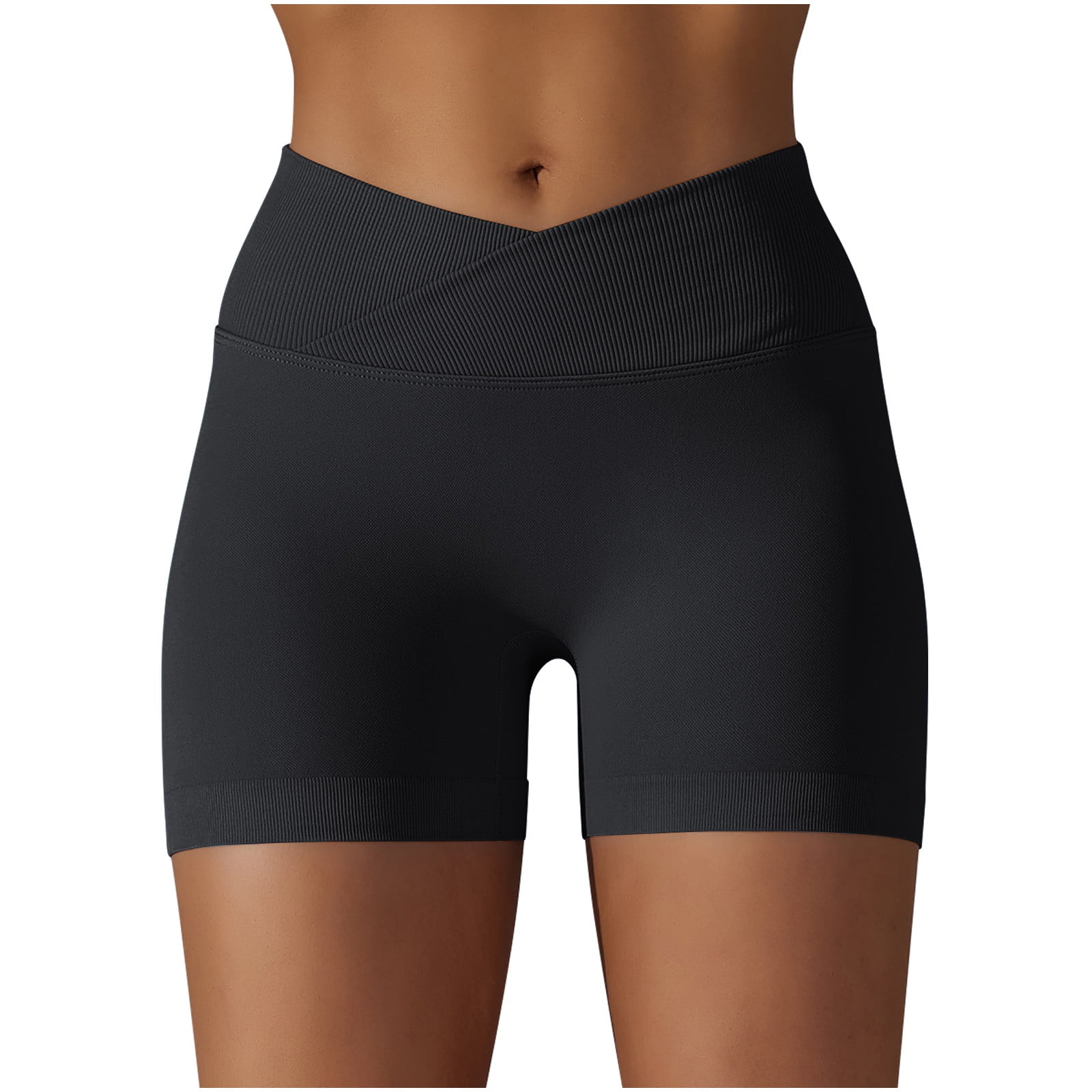 Wcmzj Yoga Shorts For Women Butt Lifting Workout Short Crossover High