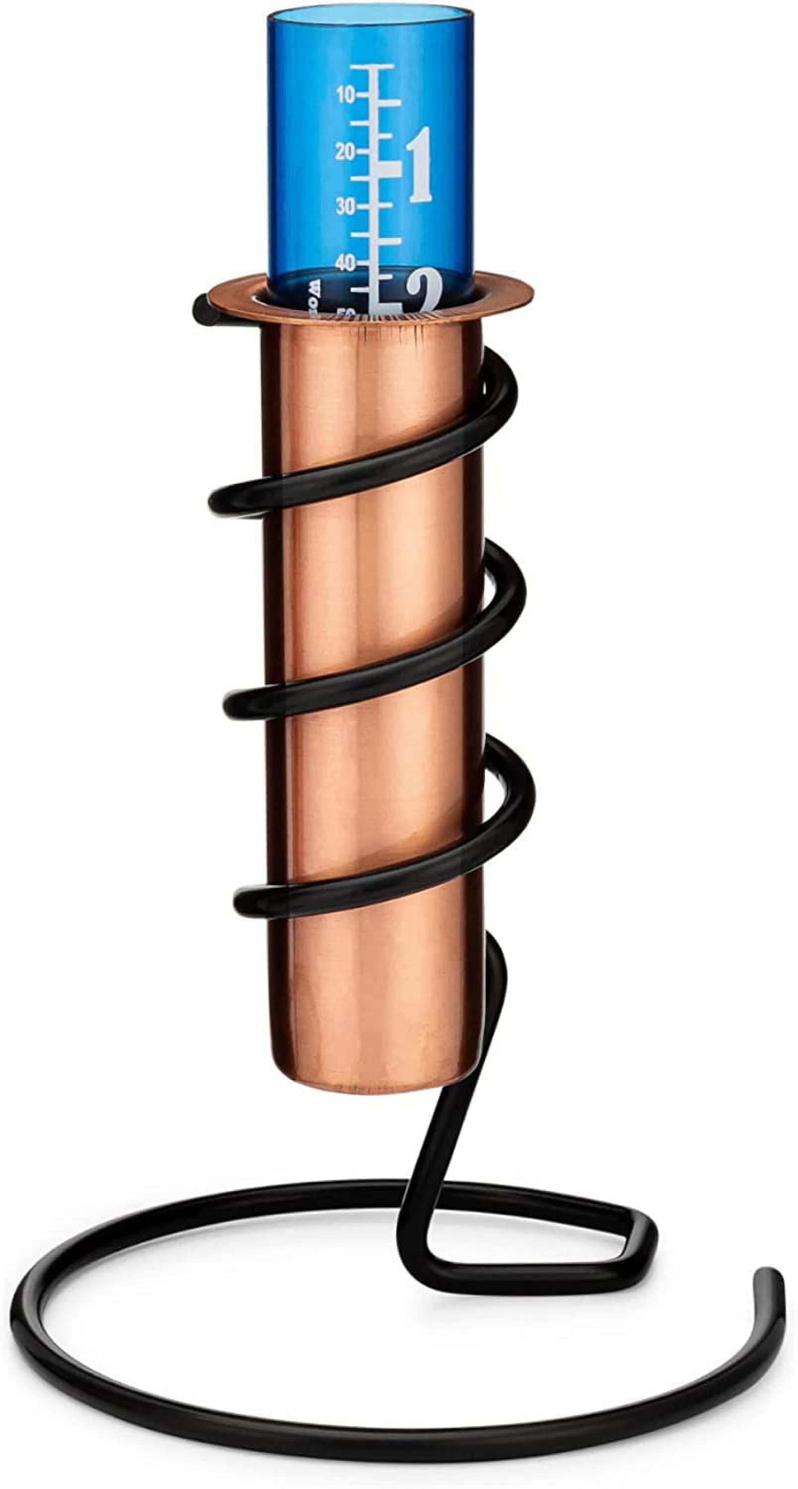 WCRG Copper Rain Gauge for Yard, Freestanding Steel Base - Outdoor ...