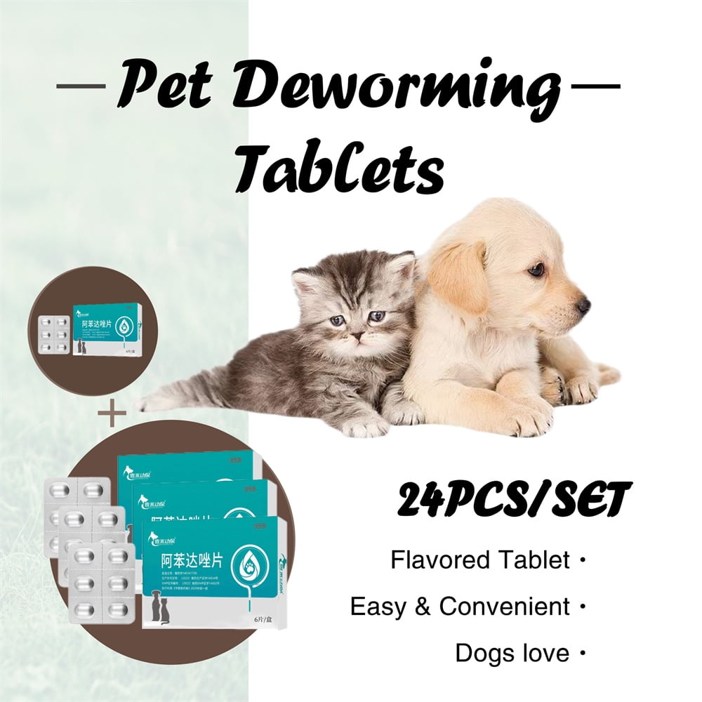 WCUCV Cat Wormer, Dewormer Tablets Treats for Common Worm In Pets Dog ...