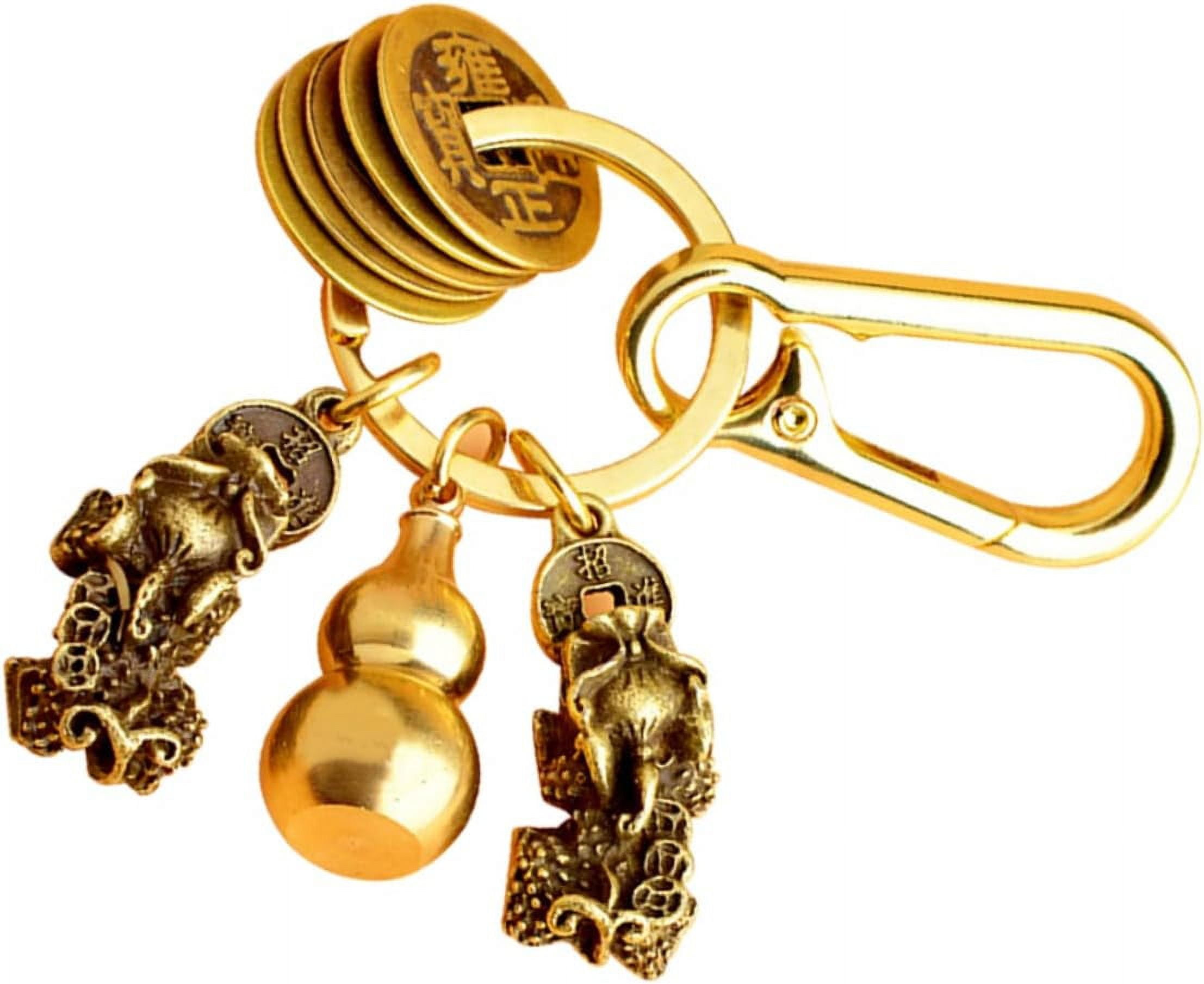 WCX 1 Set Keychain Gourd Keychain Feng Shui Keyring Kylin Sculpture Wu ...