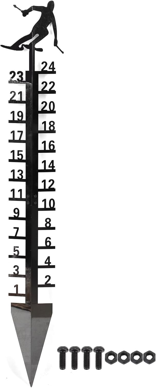 WCX 24Inch Metal Snow Gauge, 90cm Tall, Precision Marked Scale, Winter ...