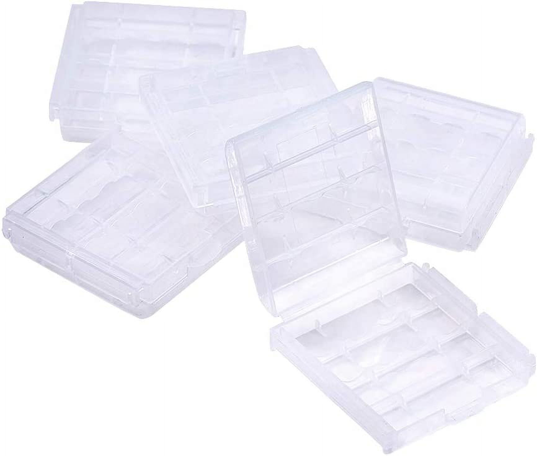 WCX 4 x AA Battery Storage Case Holder Organizer Box Transparent 5Pcs ...